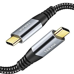 LDLrui Short USB C to USB C Cable 20Gbps Data Transfer Cable 1FT USB 3.2 Type C Gen2 PD 100W Fast Charging 4K Video Monitor Cord Compatible for Thunderbolt 3/4 MacBook iPad Galaxy Chromebook etc.