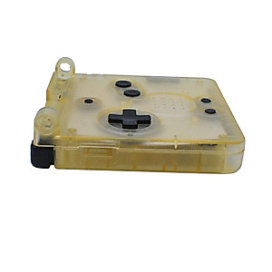 Cowhilan Replacement Clear Full Housing Shell Case Compatible with Gameboy Advance SP GBA SP Console, Send with Game Card Shell, Transparent Yellow
