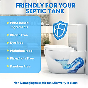 ecosewave Toilet Bowl Cleaner Sheets,32 Cleans, Lemon,Plastic-Free Packaging,Eco-Friendly, Toilet Bowl Cleaner Strips Great For Apartments, Dorms,Vanlife