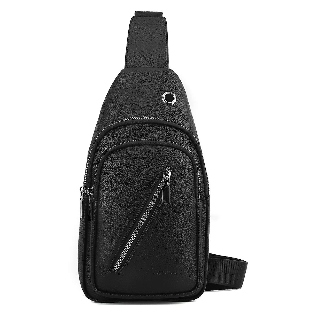 Leathario Men's Leather PU Sling bag Chest bag One shoulder bag Crossbody Bag Backpack for men