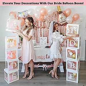 226 PC Bachelorette Party Decorations Kit- Rose Gold Bridal Shower Decorations, Banners, Curtains Mimosa Bar Supply Bride Balloons Sash Tiara Veil Topper Plates Cups Napkins Straws for 25 Guest & More