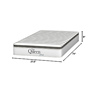 NapQueen 8 Inch Maxima Hybrid Mattress, Twin Size, Cooling Gel Infused Memory Foam and Innerspring Mattress, Bed in a Box