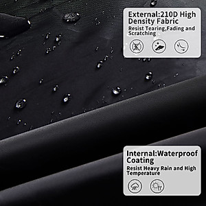 ALSTER Fire Pit Cover, Fits for 30-32 inch, Heavy duty and Waterproof Windproof Covers, 32" L x 32" W x 24" H, Black