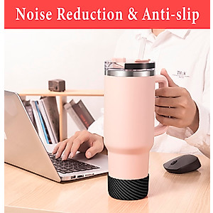 KTKUDY 2Pcs Silicone Boot for Stanley Quencher Tumbler H2.0 30 oz 40 oz & IceFlow 20 oz 30 oz & intended for Hydro Flask Water Bottle 12-24 oz - Cup Bottom Accessories Fits Simple Modern 40 oz Tumbler