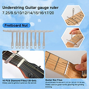 72 PCS Guitar Tool Kit for Set Up, Intonation Adjustment and Repair, Guitar Maintenance Kit for Guitar Bass Banjo and Ukulele, Guitar Accessories for Guitar Enthusiast