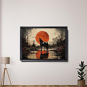 Majestic Black Stallion Galloping In The Clouds, Black Horse On Salt Flats, Canvas Print, Black Horse Print, Black Horse Wall Art