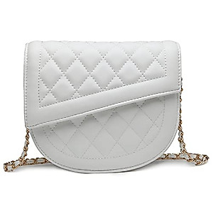 Ysaok Women Flap Crossbody Purses Over the Shoulder Chain Bags Vegan Leather Handbags (White)