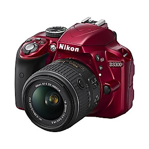 Nikon D3300 24.2 MP CMOS Digital SLR with Auto Focus-S DX NIKKOR 18-55mm f/3.5-5.6G VR II Zoom Lens (Red)