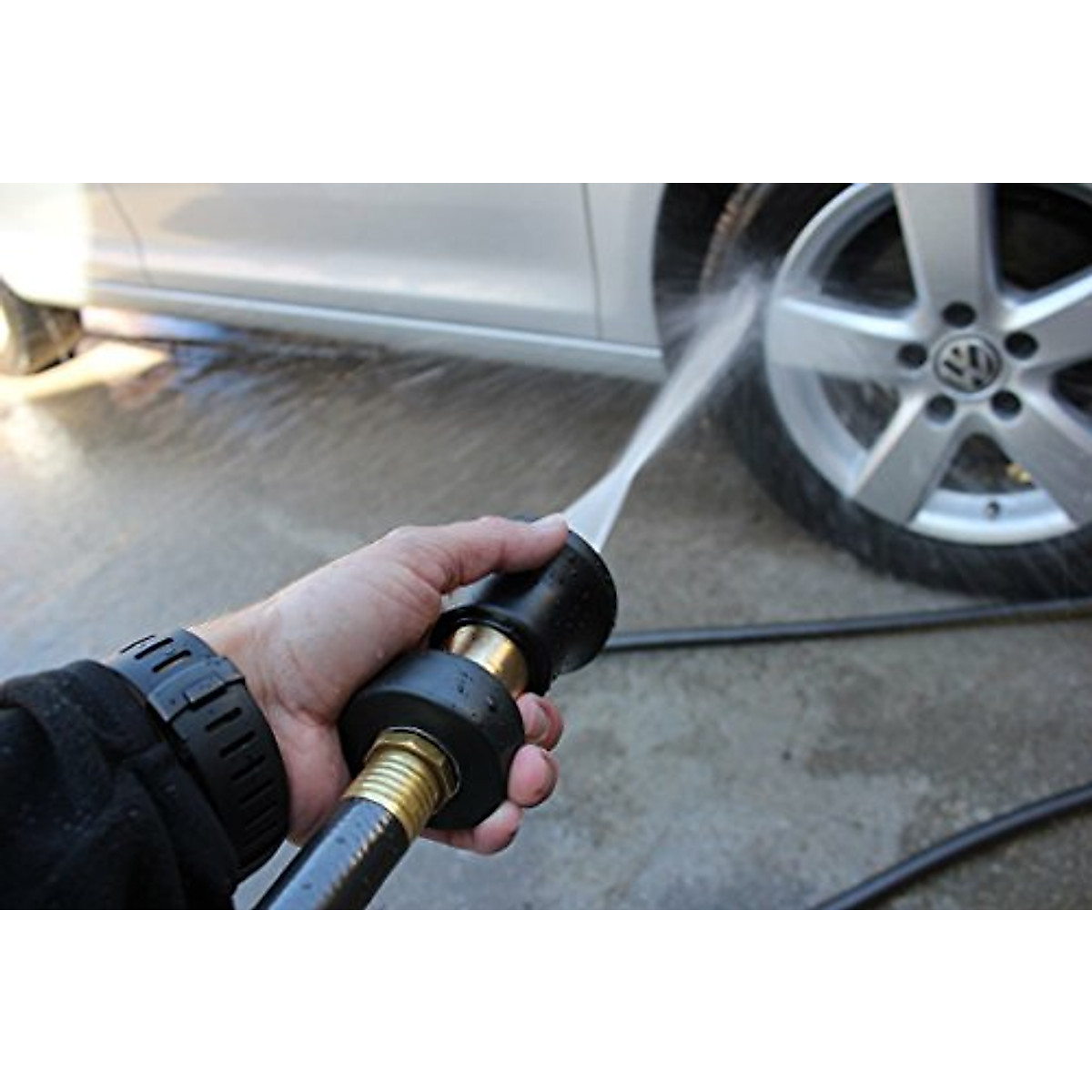 Dradco Heavy Duty Brass Fireman Style Hose Nozzle - Fits All Standard Garden Hoses - Best High Pressure Sprayer to Wash Your Car or Water Your Garden – Leak Proof - 30 Day No-Hassle Guarantee