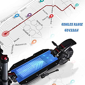 Electric Scooter, 5600W Dual Motor Max Speed 50MPH, 60V33AH Lithium Battery 60Miles Range, 11" Vacuum Off-Road Tire, Outdoor High Power Dual Drive Motor Scooters, Electric Scooter for Adults