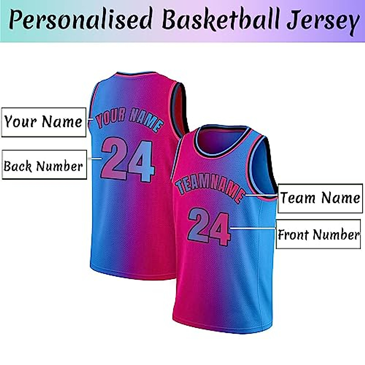 Custom Basketball Jersey Team Name Number Personalized Practice Shirt for Men Youth Kids Boys College University, S~4XL