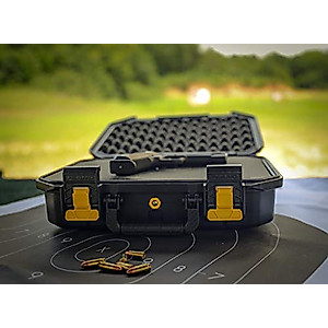 Plano All-Weather Double Pistol Case Watertight & Dust-Proof Gun Case for Two Pistols; High Density Pluck Foam, Black; Continuous Dri-Loc Seal