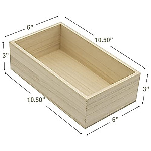 Sorbus Unfinished Wood Crates - Organizer Bins, Wooden Box for Pantry Organizer Storage, Closet, Arts & Crafts, Cabinet Organizers, Containers for Organizing (4 Pack)