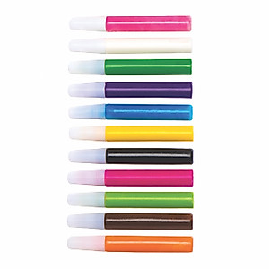 Baker Ross AT943 Suncatcher Paint Pens - Pack of 12, Rainbow Colors, Great for Window Decoration Art Activities for Kids