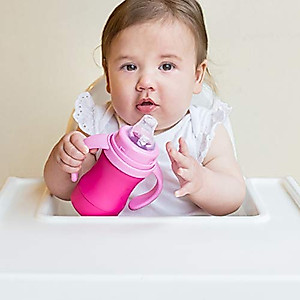 Green sprouts Sprout Ware Sip & Straw Cup made from Plants | Non-toxic Plant-based Plastic Transition Sippy Cup without BPA, BPS, BPF | Soft Silicone Spout and Straw | Easy-grip Handles