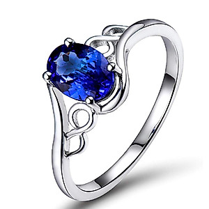 Lanmi 14K Yellow White Gold Natural Blue Sapphire Rings Diamond Engagement for Women Promotion