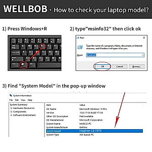 WELLBOB F62G0 Battery for Dell Inspiron 7373 Inspiron 13 7000 Battery 2 in 1 Fit for Inspiron 13 7373 7386 7370 7380 5370 Vostro 13 5370 P83G P87G - [ROJC3 F62G0 39DY5 Battery 38Wh with Warranty]