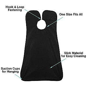 Beard Bib Beard Apron, Beard Catcher Stocking Stuffers Shaving and Trimming, Non-Stick Grooming Cloth with 2 Suction Cups, Best Christmas Gifts for Men