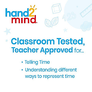 hand2mind Telling Time Dice, Large Foam Dice for Classroom, Clock Learning for Kids, Kindergarten Learning Activities, Clock Manipulatives, Math Dice, Educational Toys for Elementary Kids (Set of 16)