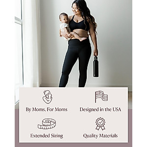 Kindred Bravely Louisa Ultra High Waist Over The Bump Maternity Leggings with Pockets (Black with Pockets, X-Large)