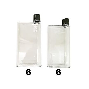 MosBug Clear Reusable Slim Flat Water Bottle 420ML abs Portable - Fits in Pocket &Random Corner.for School,Sports, Travel, Dining Time