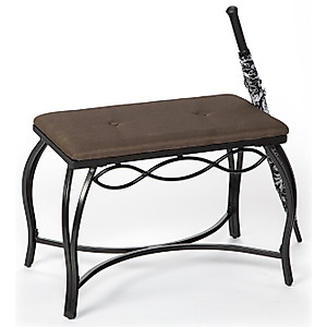 Mango Steam White Shoe Bench - Vanity Seat for Makeup Room, Dressing Stool, Entryway Bench - Powder Coated, Upholstered, Space Saving