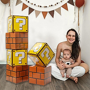 SUYEPER 6PCS Big Party Boxes For Children Birthday Party Question Boxes and Brick Boxes Party Game Party Favor Props Boxes (11.8 x 11.8 Inch)