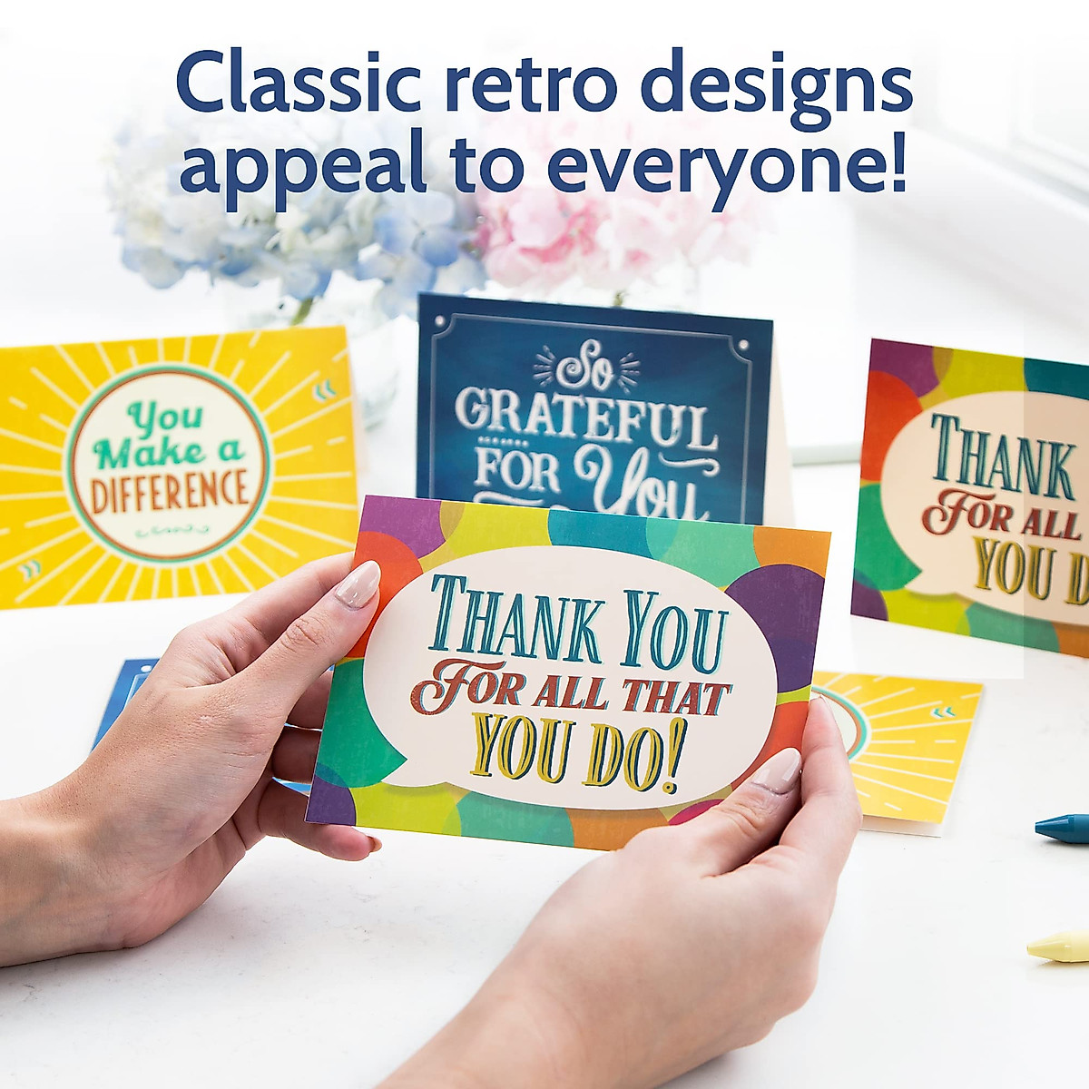 24 Appreciation Cards with Envelopes - Team Gifts, Teacher Gifts Bulk, Volunteer and Employee Appreciation Cards, Gratitude and Encouragement Cards for Nurse Appreciation Week and Staff Appreciation Day - Boxed Set of Thank You Cards Bulk to Say You Make