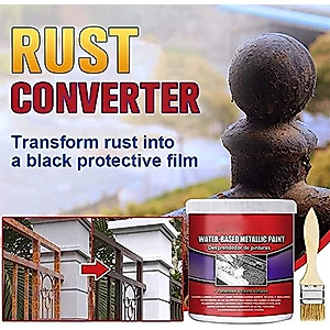 100ML Water-Based Metal Rust Remover,Multi-Functional Car Metallic Paint Anti-Rust Chassis Universal Rust Converter Gel Car Rust Remover for Car SUV Truck Car Chassis Derusting, Brush Included (2 Pcs)