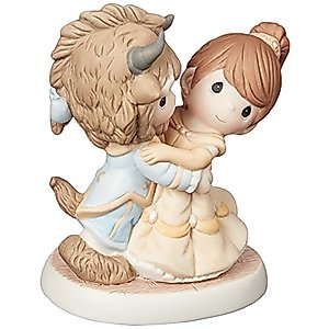 Precious Moments, Disney Showcase Collection, You Are My Fairy Tale Come True, Beauty And The Beast, Bisque Porcelain Figurine, 161013 , Brown