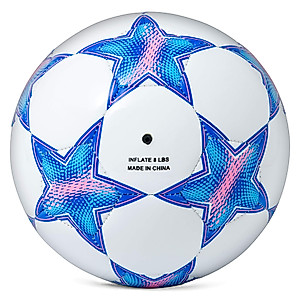 Runleaps Soccer Ball Size 3 for Kids, Ball Toys with Star Pattern Official Size Soccer Balls for Training, Playing, Boys, Girls, Toddlers Age 3-8 (Blue)