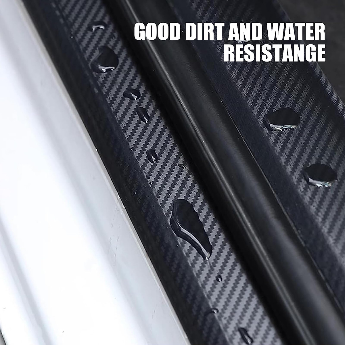 GKmow 1 PC Car 3D Carbon Fiber Sticker, 1.96In x 32.8Ft Self-Adhesive Multi-Purpose Decorative Car Sticker, Personalized and Creative PVC Decorative Accessories, Suitable for Most Models (Black)