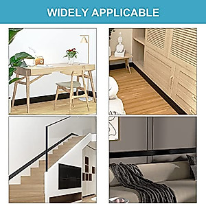 NeatiEase Peel and Stick Baseboards Moulding Trim, 4 Inch x 16.4 Feet Self-Adhesive Floor Baseboard, Flexible Rubber Baseboard Molding Cove Base Vinyl Wall Base (Black)