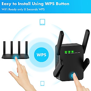 WiFi Extender, 2023 Newest WiFi Booster and Signal Amplifier up to 8470Sq.ft, WiFi Extenders Signal Booster for Home, Internet Booster, Repeater with Ethernet Port & Access Point, 1-Tap Setup, 2.4GHz