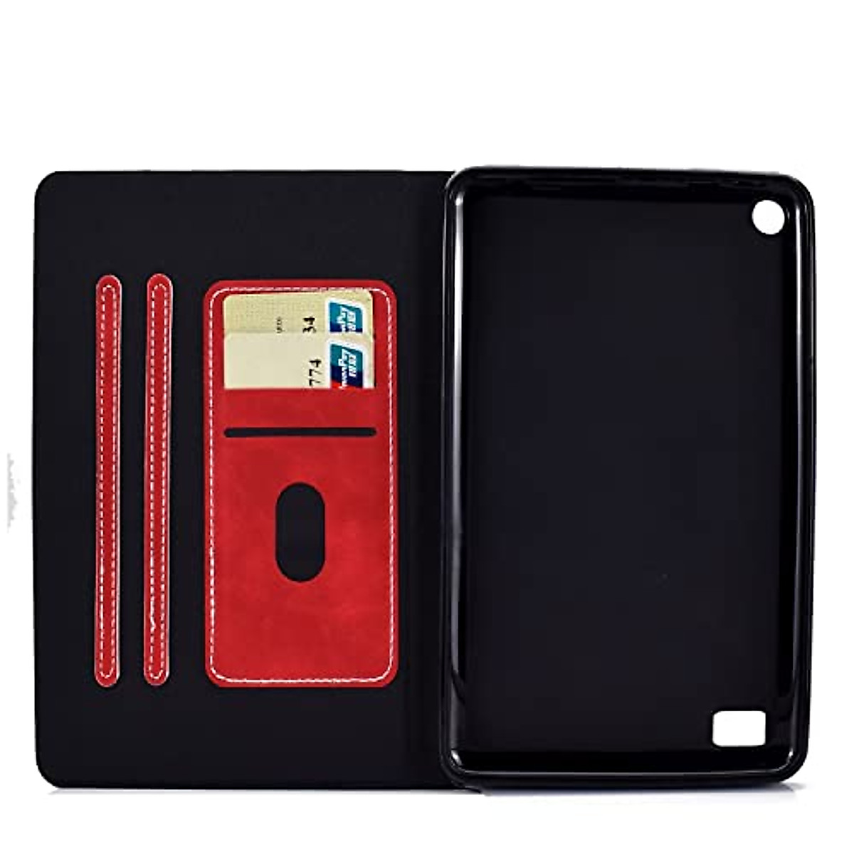 tablet PC cover Case Compatible with Kindle Fire 7 2019/2017/2015 (9th/7th/5th Generation) Tablet Case, Compatible with Kindle Fire 7 Tablet Case 7inch Folio Cover Multi-Angle Viewing w Card Slot Smar