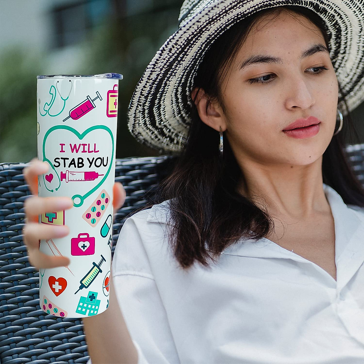 muanns Nurse Gifts for Women - Nurse Tumbler Nurse Coffee Mug Cup with Lid and Straw - 20 Oz Stainless Steel Insulated Water Bottle - Gifts for Practitioner Nurse Nursing Student Men Women