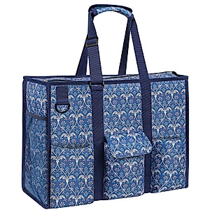 MHOMER Large Utility Tote Bag for Women, Zip-Top Teachers Tote Bag with 12 Pockets, Waterproof Nurse Bag for Working Women