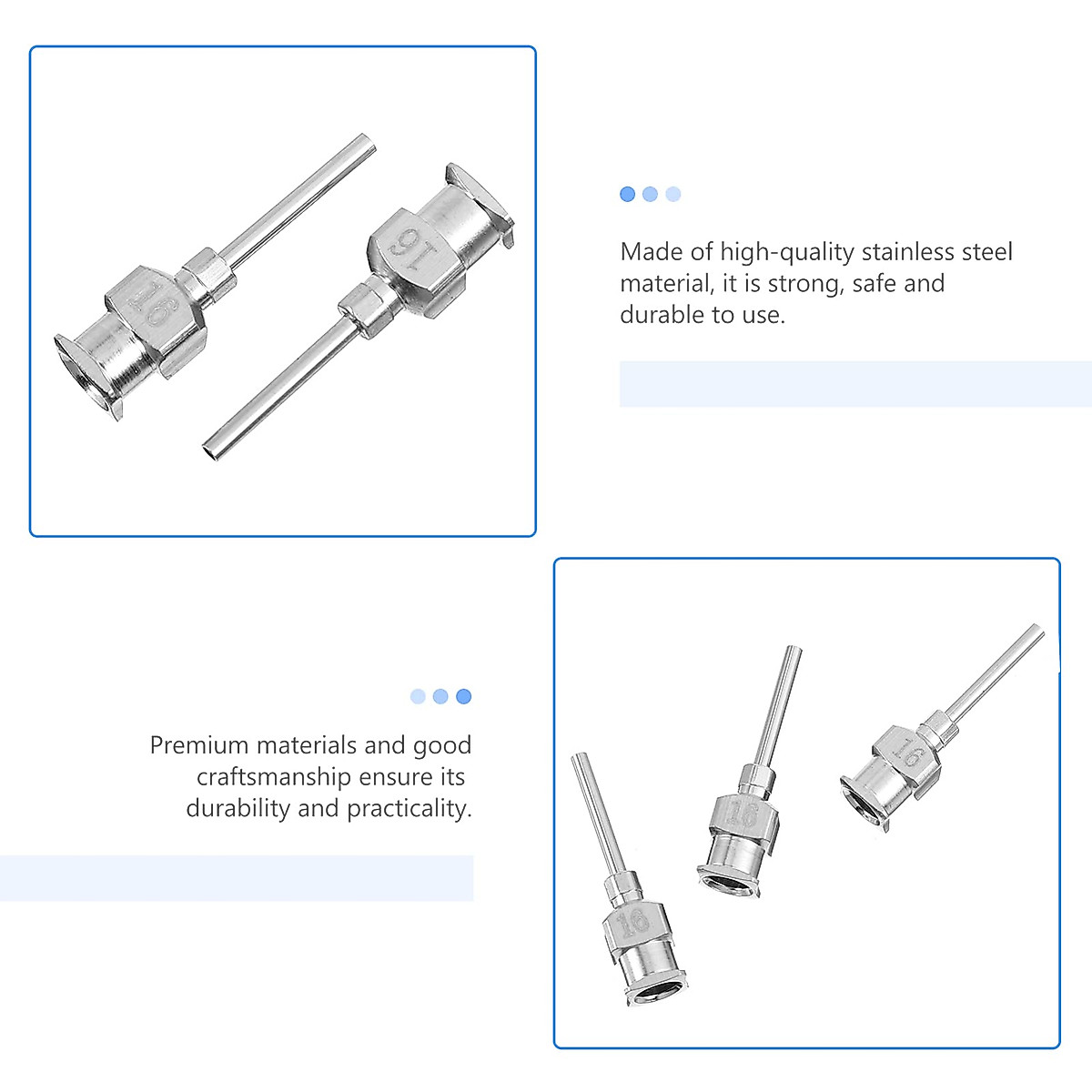 EXCEART 12Pcs Dispensing Needle Blunt Tip Stainless Steel Lock Needles Accuracy Precision- yringe Needle (16G)