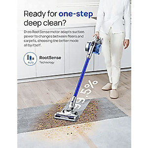 Dreo Cordless Vacuum Cleaner, 25kPa 550W Strong Suction, 3000mAh Detachable Battery, Up to 60 Mins, Handheld/Stick Vacuum with Auto Detect, Tools for Pet Hair, Car, Carpets, Hard Floors, PowerLeap