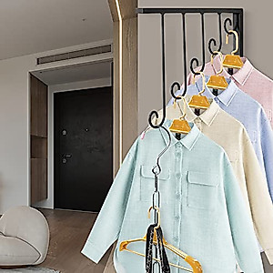 Livabber Clothing Rack Wall Mounted, Heavy Duty Metal Garment Rack for Hanging Clothes with 5 Hanging Rings, Rustic Wall Clothes Organizer for Bedroom Retail, 3 Pack (Black)