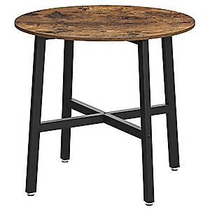 VASAGLE Round Dining Table, for Living Room, Office, Round Top, 31.5 x 31.5 x 29.5 Inches, Brown