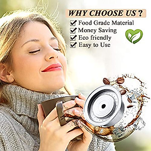 CAPMESSO Coffee Capsule, Reusable Vertuoline Pod Refillable Vertuo Capsules Stainless Steel Compatible with Vertuoline Machine GCA1 and Delonghi ENV135S (8OZ-Coffee Cup)