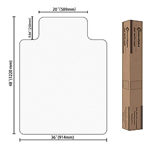 Naturehydro Office Chair Mat for Hardwood Floor, 48" x 36" Transparent Floor Protector,Easy Glide Rolling Desk Chair Floor Mat, BPA and Phthalates Free (with Lip)