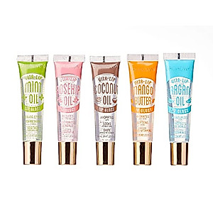 Broadway Vita-Lip Clear Lip Gloss 0.47oz/14ml (5PCS Mint & Coconut & Rosehip & Mango Butter & Argan Oil) (5 PCS SET)