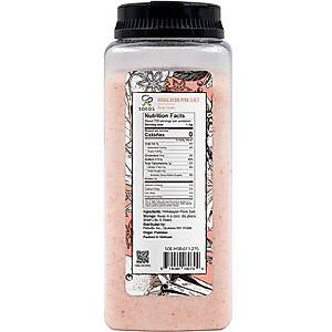 Soeos Pink Himalayan Sea Salt, Fine Grain, 38.8oz (2.4 LB), Kosher Salt, Non-GMO