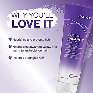 Joico Color Balance Purple Shampoo & Conditioner Set | Eliminate Brassy and Yellow tones | For Cool Blonde or Gray Hair