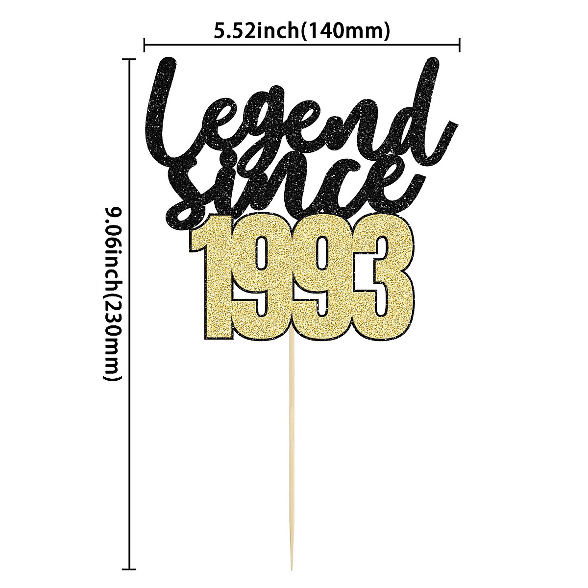 Gyufise 1Pcs Legend Since 1993 Cake Topper Glitter Thirty Happy 30th Birthday Cake Pick Cheers to 30 Years Cake Decoration for 30th Birthday Wedding Anniversary Party Decorations Supplies