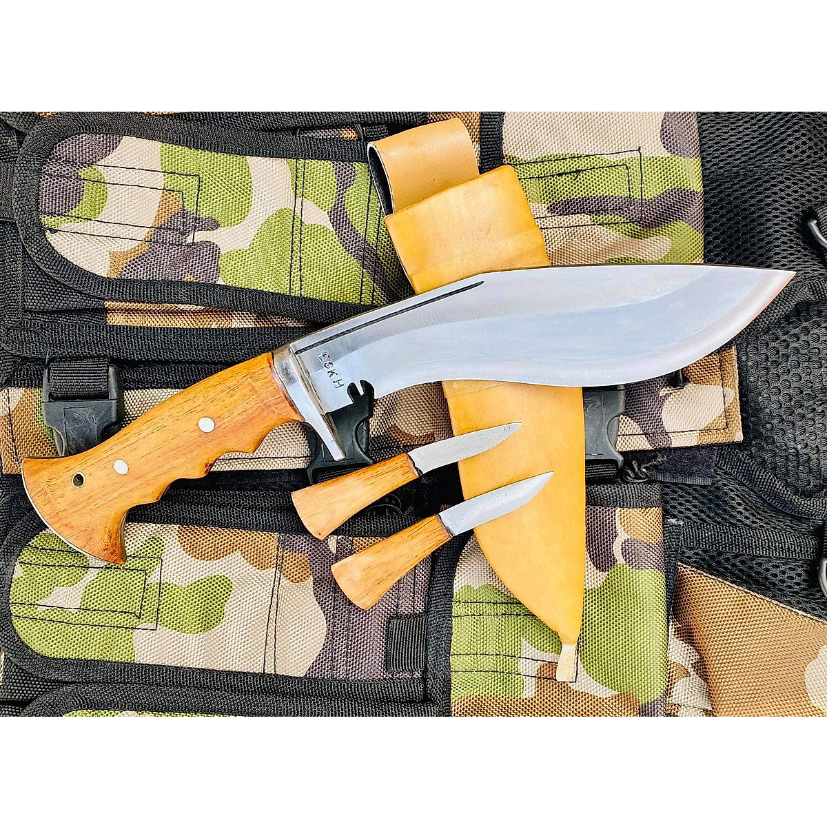 Authentic Kukri - 8" Iraqi Operation Issue Blade - Traditional Hand Forged Full Tang - EGKH Factory Outlet in Nepal - Ready to use Outdoor Knives - Balance water tempered - High Carbon Steel