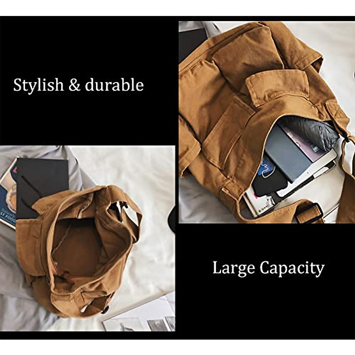 Women's Canvas Hobo Bag Large Crossbody Messenger Bag with Multiple Pockets Shoulder Shoulder Tote Bag for Men Green