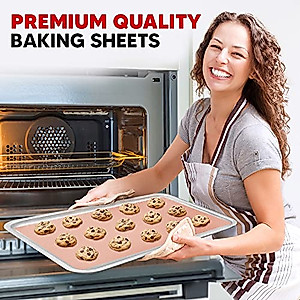 1 Pack Oven Liners & 1 Pack Baking Sheets Heavy Duty Nonstick for Bottom of Electric Oven Protectors